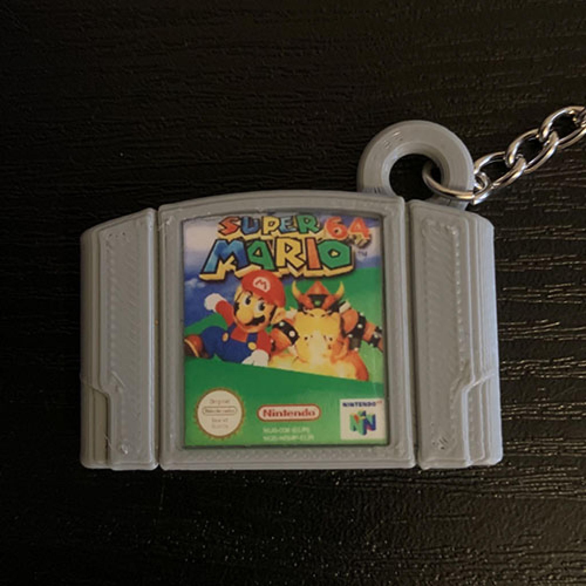 3D Printed N64 Miniature retro cartridge replica keyring